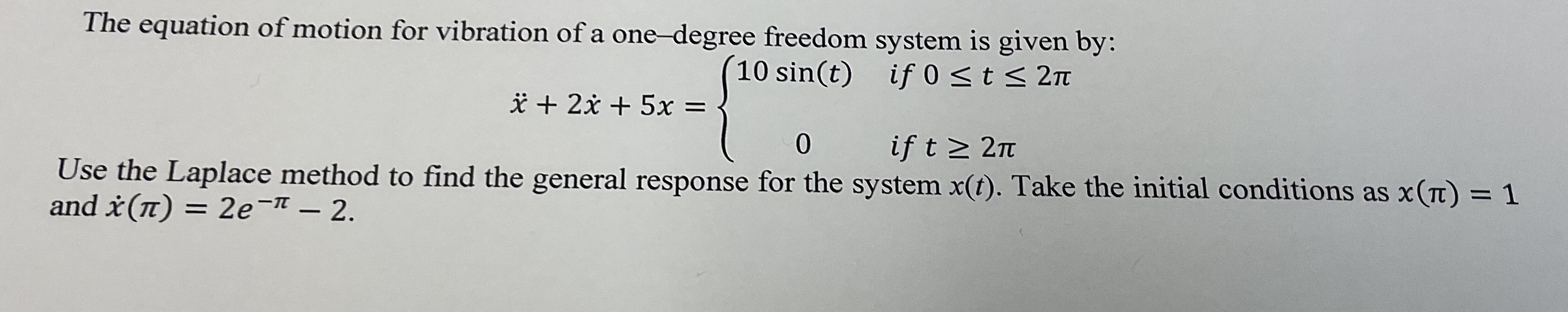 Solved The equation of ﻿motion for vibration of ﻿a | Chegg.com