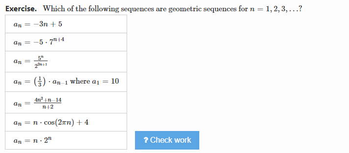 Solved Exercise. Which of the following sequences are | Chegg.com