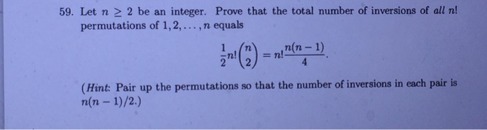 Solved Let n greaterthanorequalto 2 be an integer. Prove | Chegg.com