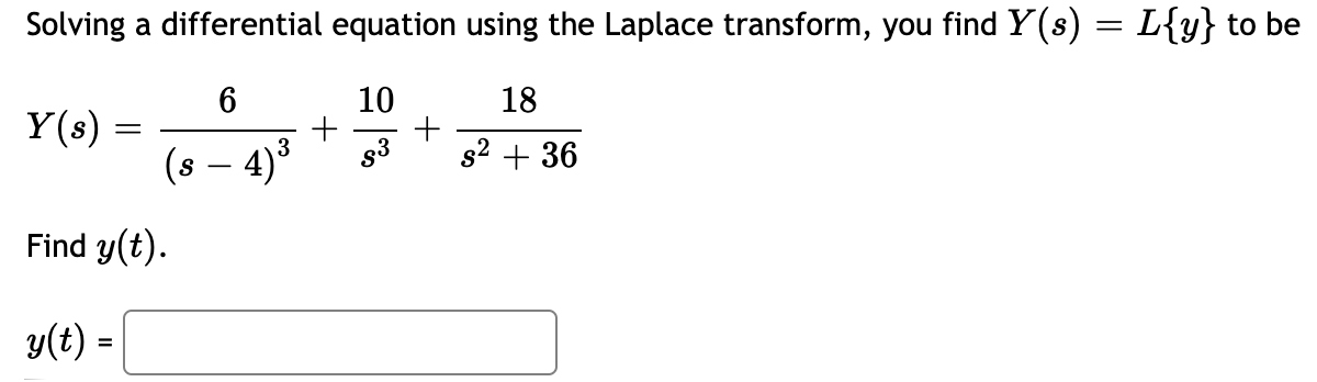 Solved Solving a differential equation using the Laplace | Chegg.com