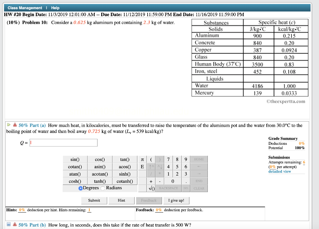 Solved Class Management | Help HW #20 Begin Date: 11/3/2019 | Chegg.com