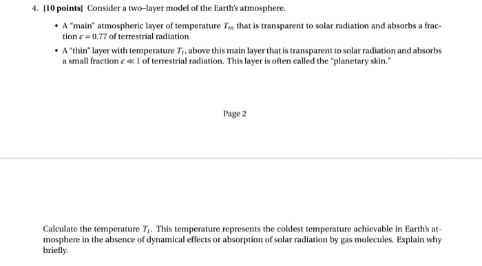 Solved 4. [10 pointsl Consider a two-layer model of the | Chegg.com