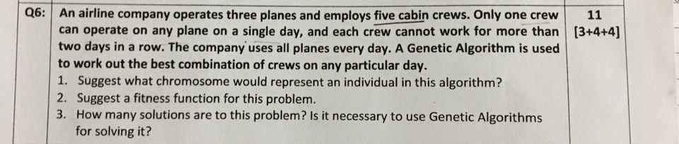Solved Q6: An airline company operates three planes and | Chegg.com
