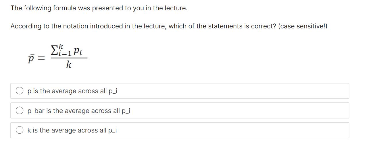Solved The following formula was presented to you in the | Chegg.com