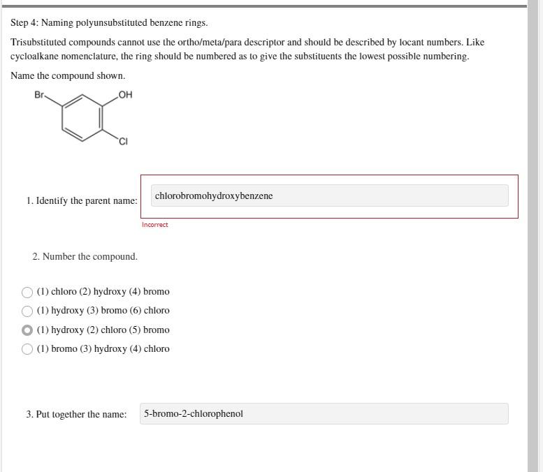 Solved Step 4: Naming polyunsubstituted benzene | Chegg.com