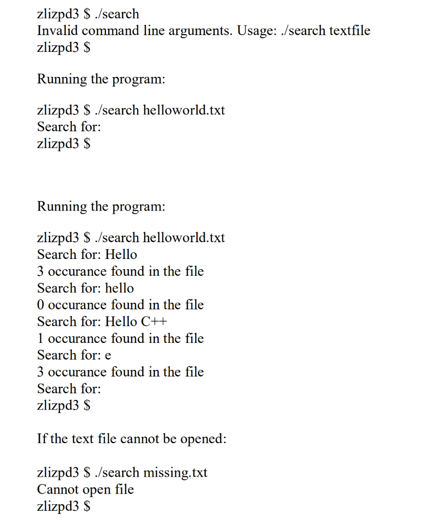 Solved C++ program that counts the occurrences of the | Chegg.com