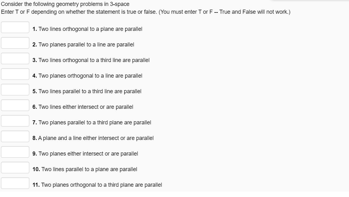 Solved Consider the following geometry problems in 3-space | Chegg.com