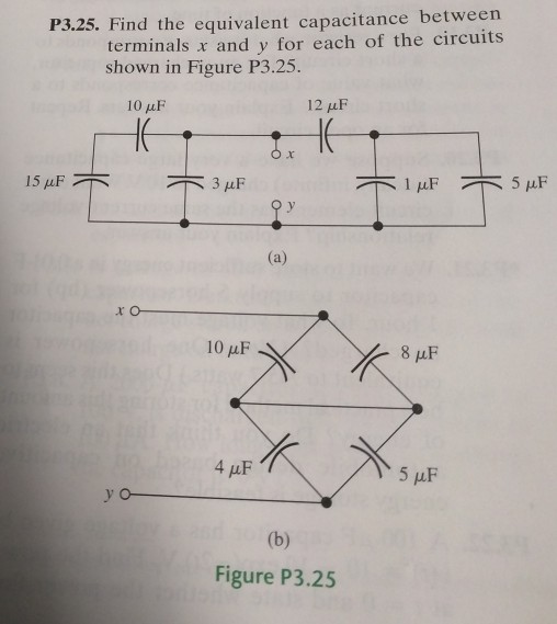 Solved P3.25. Find the equivalent capacitance between | Chegg.com