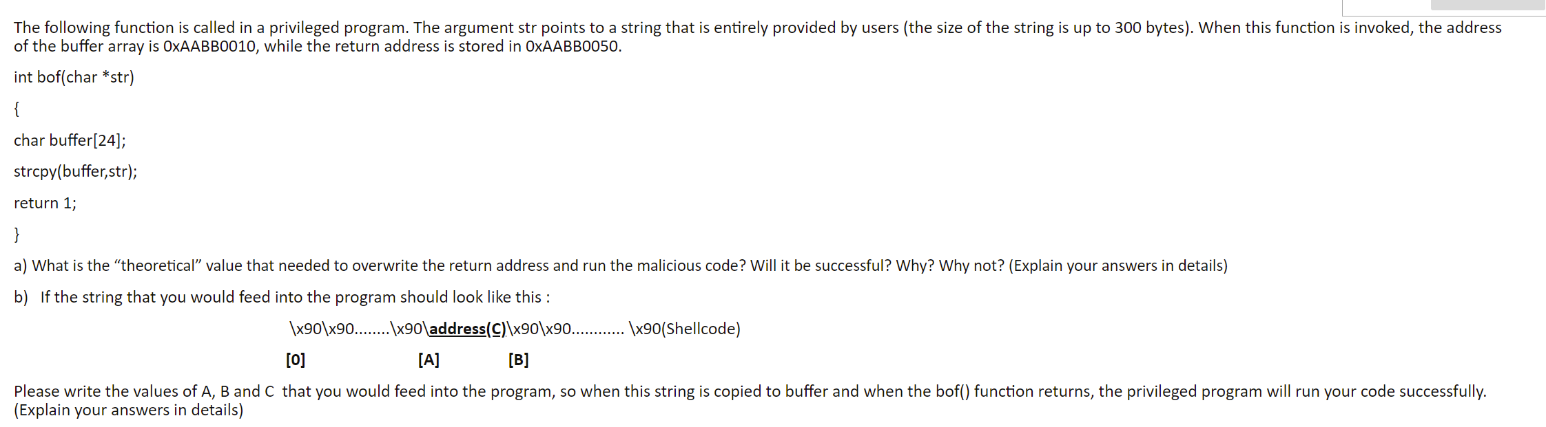 The following function is called in a privileged | Chegg.com