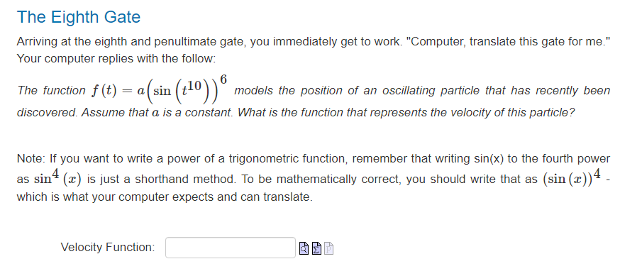 Solved The Eighth Gate Arriving at the eighth and | Chegg.com
