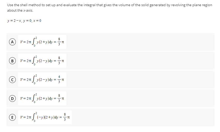 Solved Use the shell method to set up and evaluate the | Chegg.com