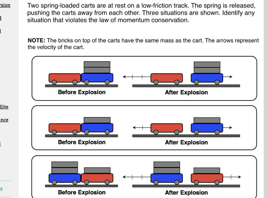 Solved Two spring-loaded carts are at rest on a low-friction | Chegg.com