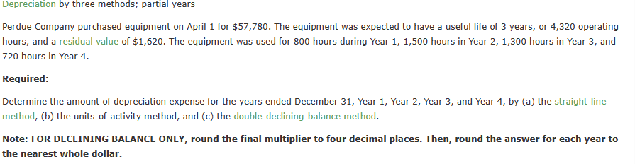 Solved c. Double-declining-balance methodPerdue Company | Chegg.com