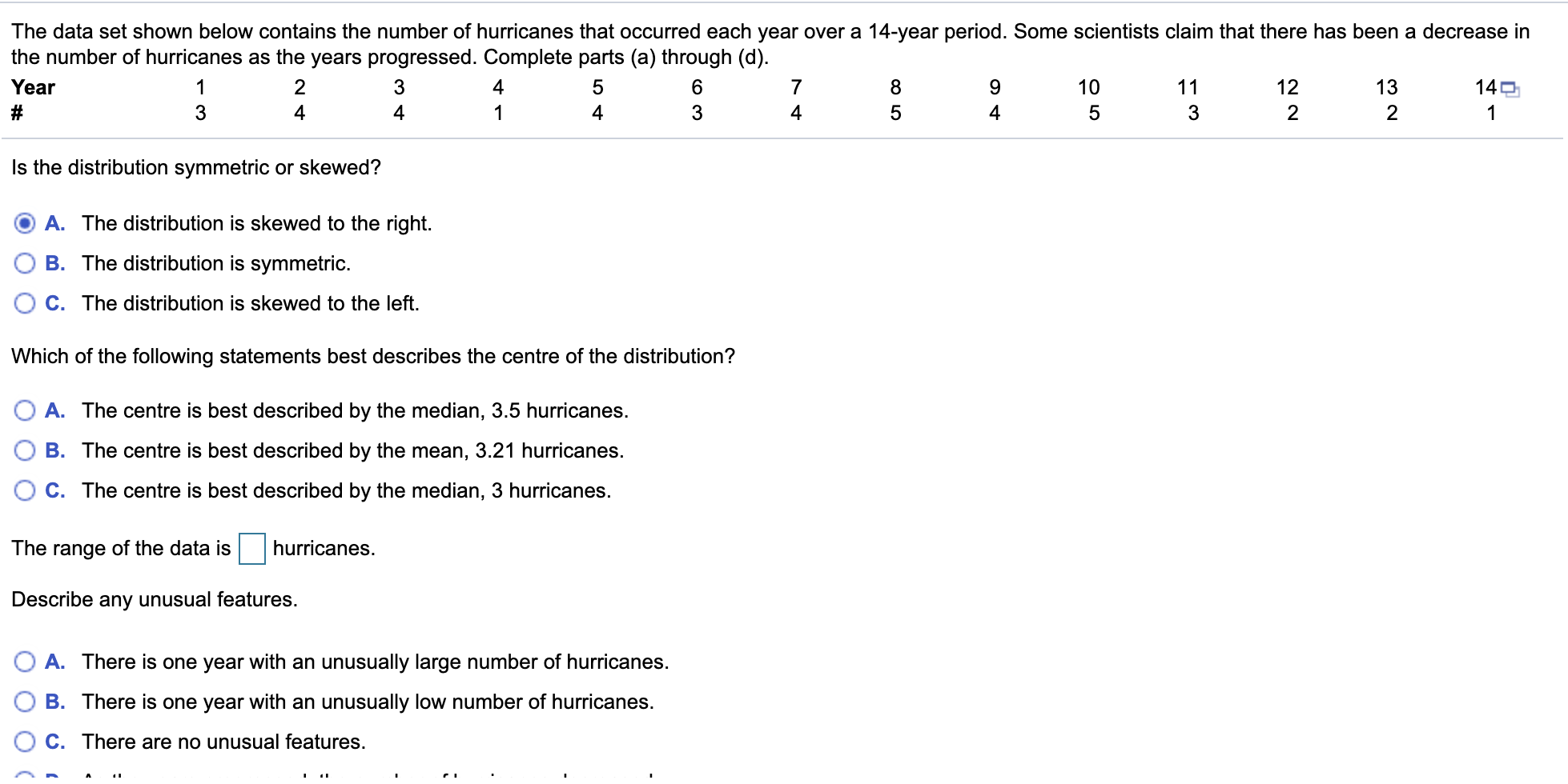 Solved The data set shown below contains the number of | Chegg.com