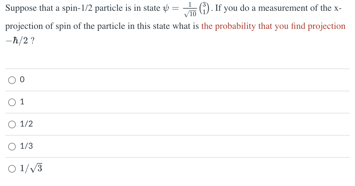 Suppose that a spin- 1/2 particle is in state | Chegg.com