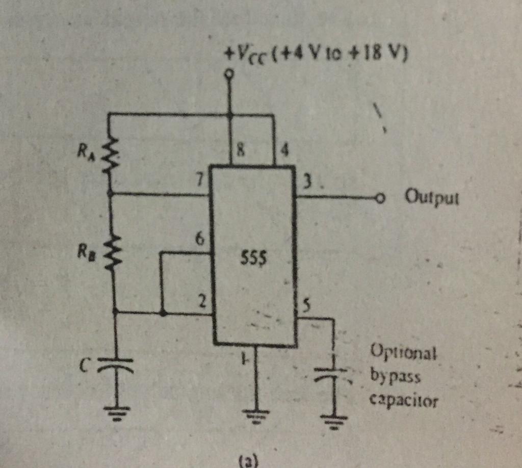 Solved For the 555 timer astable multivibrator circuit of | Chegg.com