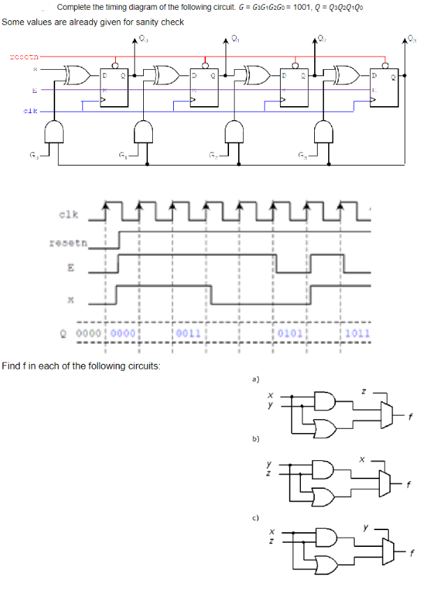 Solved Complete the timing diagram of the following circuit. | Chegg.com