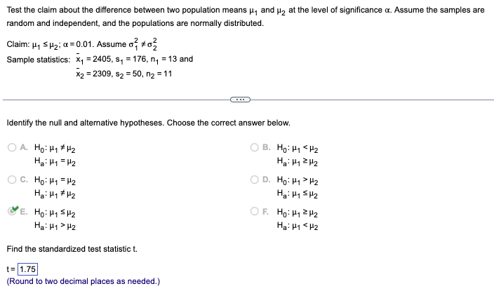Solved (b) Find the standardized test statistic t. (c) Find | Chegg.com