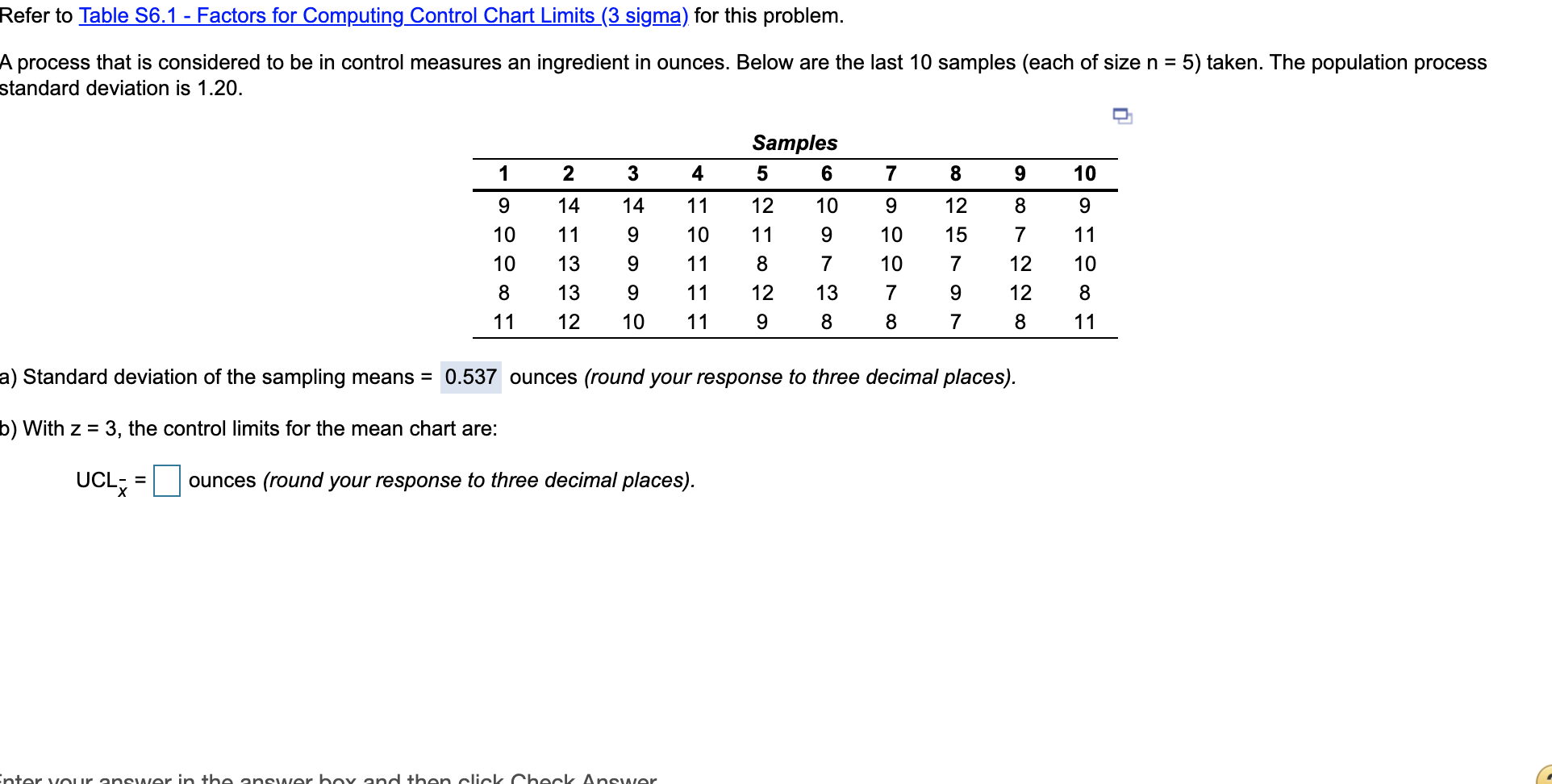 Solved can you find the Lower control limit of x bar and the | Chegg.com