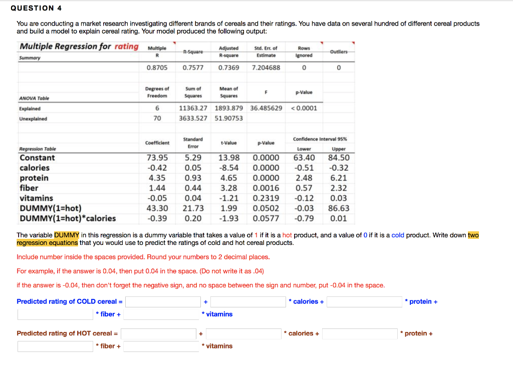 Solved QUESTION 4 You are conducting a market research | Chegg.com