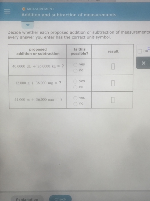 Solved O MEASUREMENT Addition and subtraction of | Chegg.com
