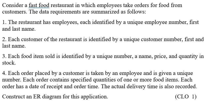 Solved Consider a fast food restaurant in which employees | Chegg.com