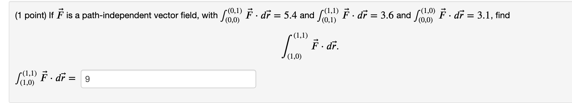 Solved (1 ﻿point) ﻿If vec(F) ﻿is a path-independent vector | Chegg.com