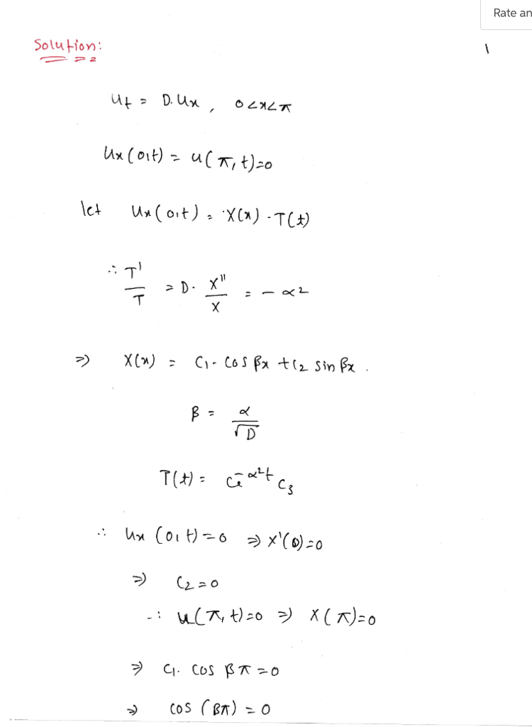 Solved Problem 8 Consider The Heat Equation With Dirichlet