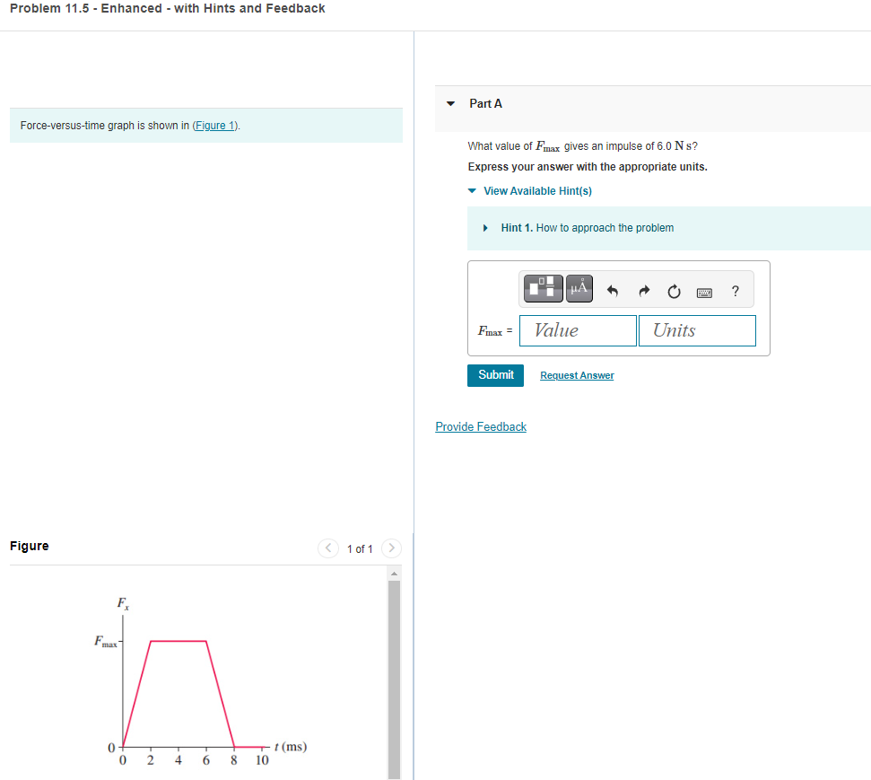 Solved Force-versus-time graph is shown in (Figure 1). What | Chegg.com