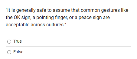 Solved "It is generally safe to assume that common gestures | Chegg.com