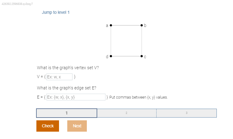 Solved Jump to level 1 What is the graph's vertex set V ? | Chegg.com