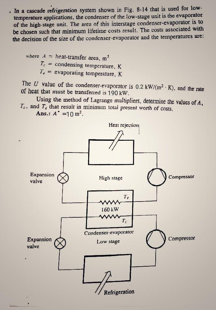 Solved . In a cascade refrigeration system shown in Fig. | Chegg.com
