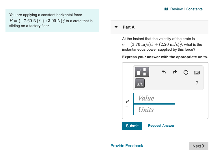 Solved 1 Review | Constants You are applying a constant | Chegg.com