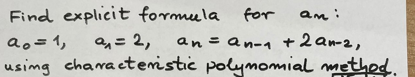 Solved Find explicit formula for an | Chegg.com
