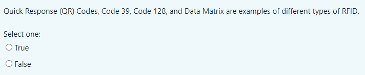 Solved Quick Response (QR) Codes, Code 39, Code 128, and | Chegg.com