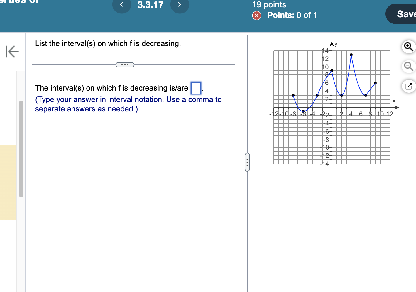 Solved List the interval(s) on which f is decreasing. The | Chegg.com