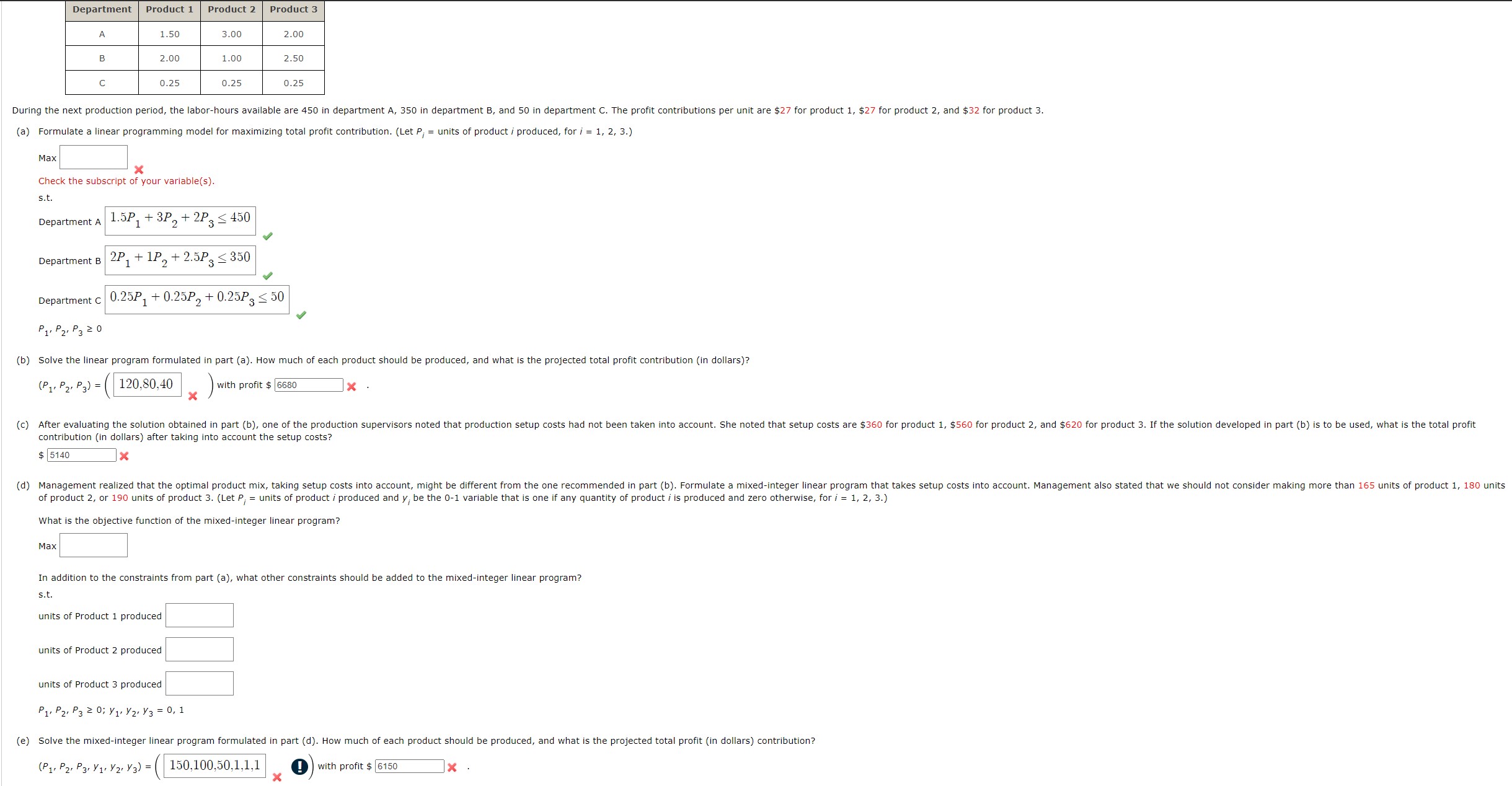 Solved Hart Manufacturing makes three products. Each product | Chegg.com