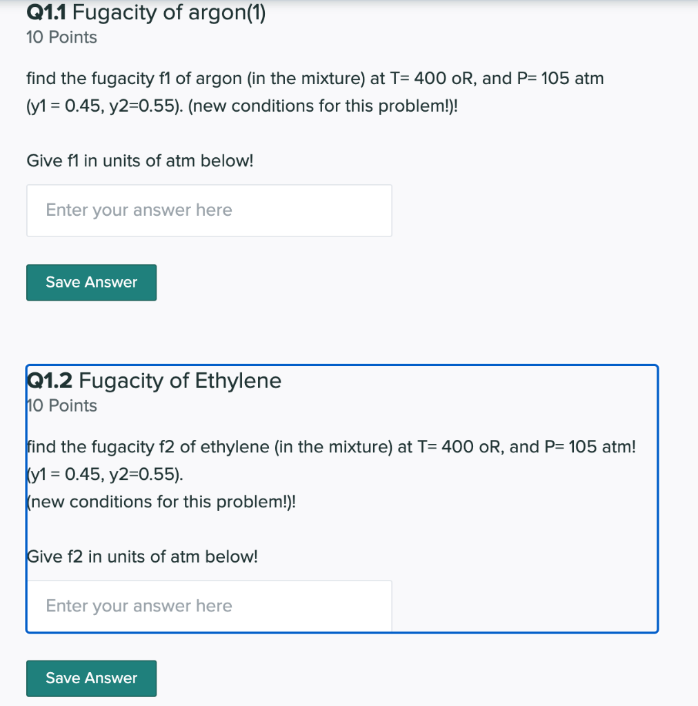 Solved Q1 Use Redlich-Keong Equation to find mixture | Chegg.com