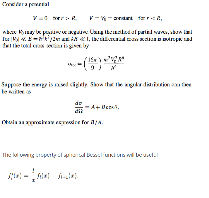 Solved (a) Using the first-order Born approximation, find | Chegg.com
