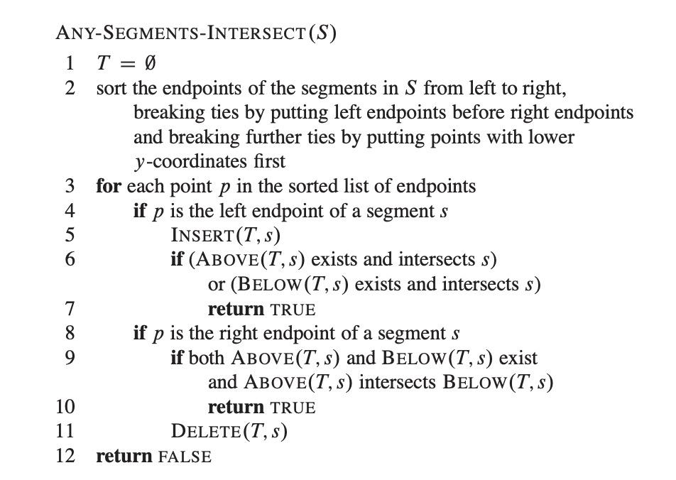 Solved Implement the sweeping algorithm to decide | Chegg.com