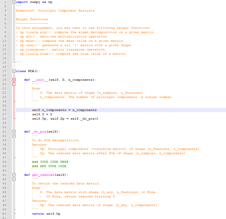 Solved mport numpy as np Iomework5: Principal Component | Chegg.com