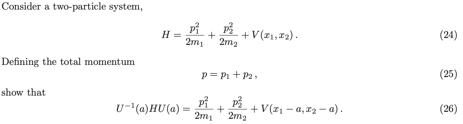 Solved Consider a two-particle system, | Chegg.com