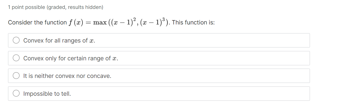Solved 1 point possible (graded, results hidden) Consider | Chegg.com