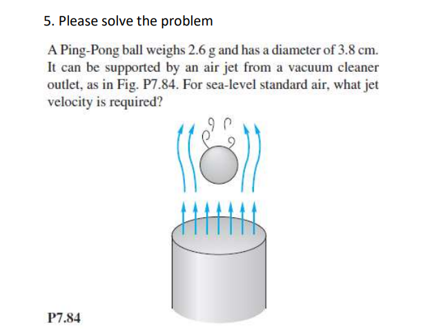 Solved 5. Please solve the problem A Ping-Pong ball weighs | Chegg.com