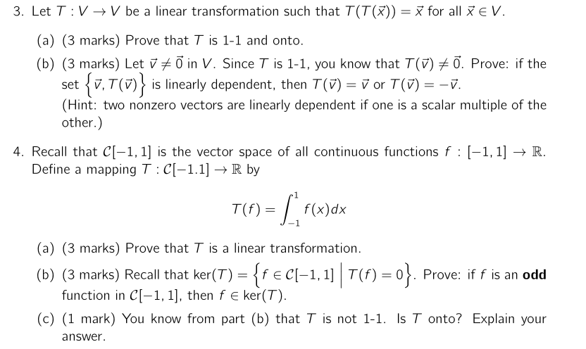 Solved 3. Let T:V→V be a linear transformation such that | Chegg.com