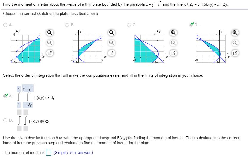 Solved Find the moment of inertia about the x-axis of a thin | Chegg.com