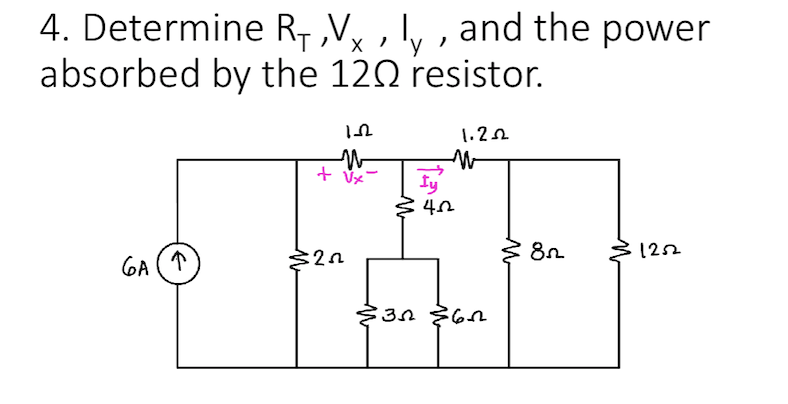 Solved 4. Determine RT,Vx,Iy, and the power absorbed by the | Chegg.com