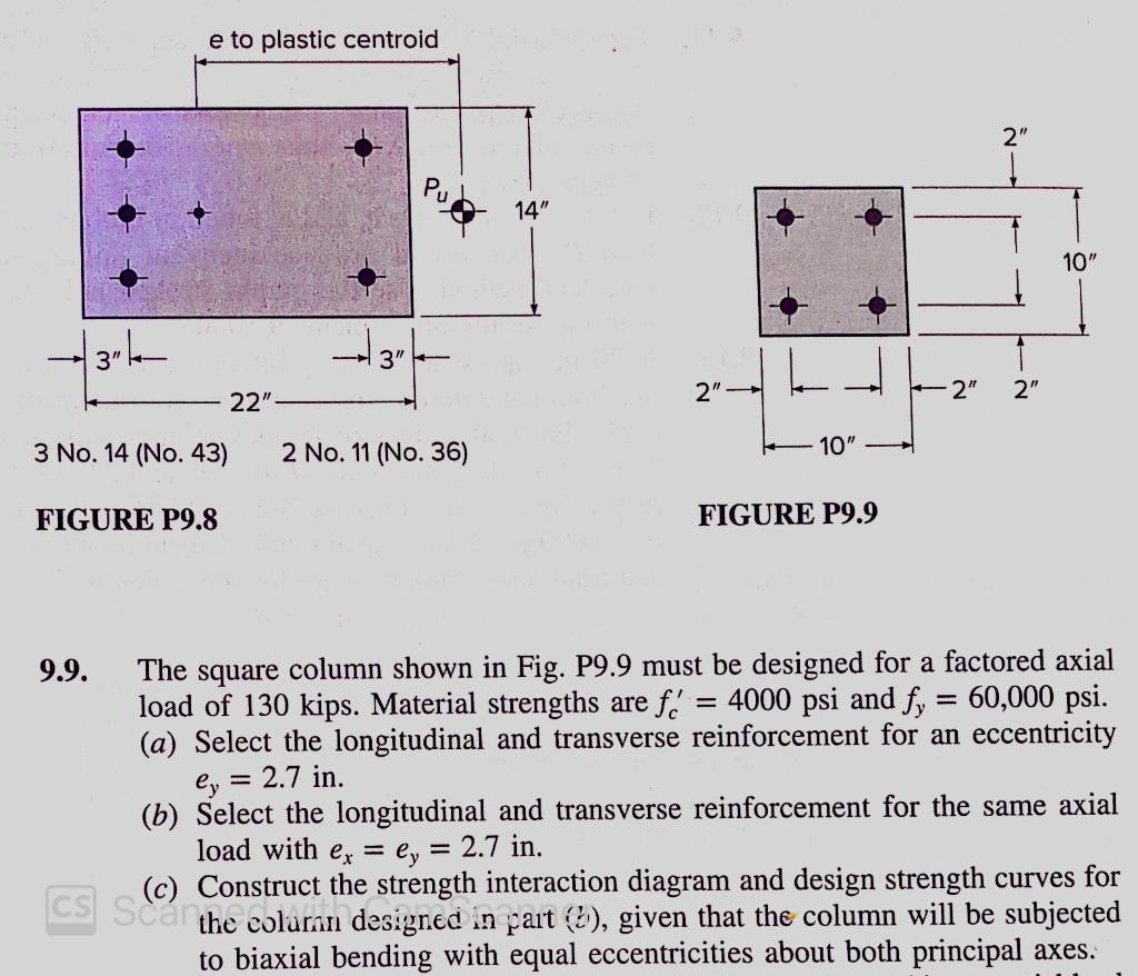 Solved e to plastic centroid 2" 14" 10" k_ 3" 3" 2" 2" 2" | Chegg.com