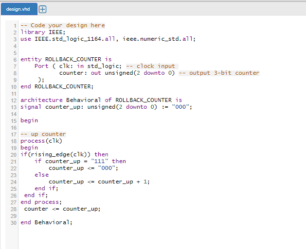 Solved design.vhd 1 -- Code your design here 2 library IEEE; | Chegg.com