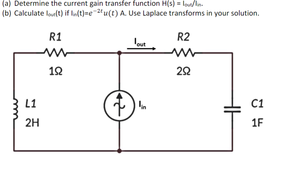 Solved (a) Determine the current gain transfer function | Chegg.com